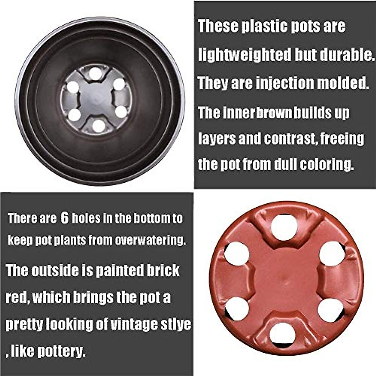 Plastic Nursery Flower Plant Pot 80 Pack Seedling Starter Pots for Little Garden Pots to Repot Succulents and Small Plants