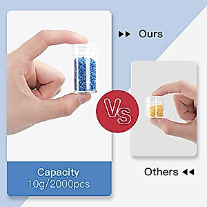 WELYEA Diamond Painting Storage Containers - 60 Slots Butterfly Style DIY Diamond Accessories and Tools Set Jewelry Rhinestones Beads Organizer Zipper Carry Bag