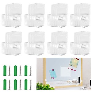 Qjaiune 20 Pack Mirror Holder Clips for Walls, Clear Retainer Clips Cabinet Glass Holder Clip, Wall Mirror Mount Kit Frameless Mirror Hanging Hardware for Vanity Mirror Window Screen (Modern Style)