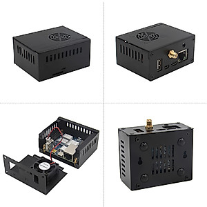 eleUniverse Orange Pi Zero 2 Case N500, Metal Case with 5V 3010 Cooling Fan and 4pcs Aluminum Heatsinks & Antenna