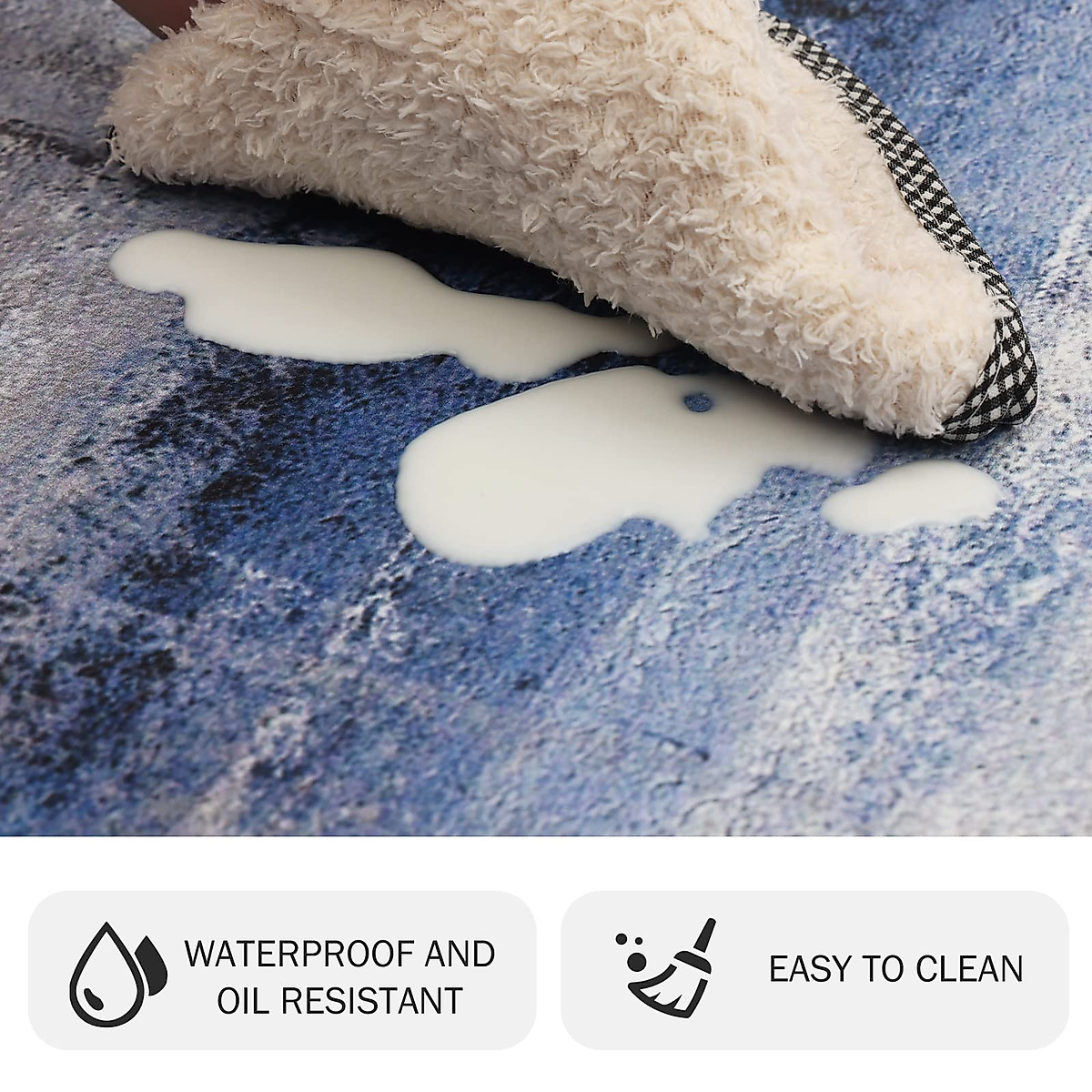 MAYHMYO Kitchen Floor Mat Blue Kitchen Rugs Anti Fatigue Kitchen Floor Mat Cushioned Non Skid Waterproof Kitchen Runner Rug Kitchen Rugs and Mats Memory Foam Kitchen Mats for Floor Laundry Office Sink