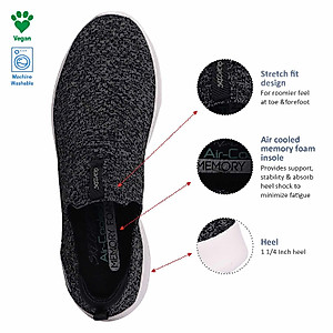 SKECHERS Women's Bikers LITE-RELIVE Sneaker, Black, 5.5