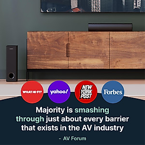 Majority Bluetooth Soundbar with Subwoofer | 100 Watts Sound bar for TV | 2.1 Stereo TV Sound Bar with Optical, RCA, USB, and AUX Playback | TV Speaker Bowfell Plus Sound Bar with Subwoofer