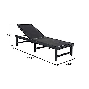 Safavieh PAT6708K Outdoor Collection Manteca Grey Lounge Chair, 0, Dark Slate Gray/Black