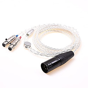 GAGACOCC 4Pin XLR Balanced 8 Cores 5n Silver Plated Headphone Upgrade Cable Compatible for Audeze LCD-2 LCD-3 LCD-4 LCD-X LCD-XC 2m (6.5ft)