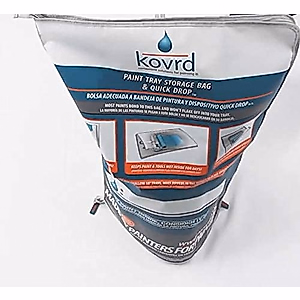 Kovrd 2-in-1 Reusable Paint Tray Storage Bag and 39” x 29” Drop Cloth, Keep Brushes Rollers and Paint Wet for Days, Fits 5-gal Bucket, Contractor Quality for Professional Interior and Exterior Jobs
