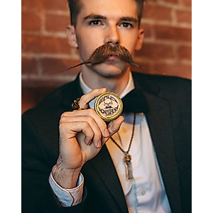 THE VINTAGE GROOMING CO. Bone Crusher Extra Strong Extra Firm Mustache Wax, Night Fury Wax Remover Oil, and Comb Set