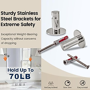 MOON MIRROR Polished Chrome Pivot Mirror for Bathroom, Tilt Bathroom Vanity Mirror,Rounded Rectangle Pivoting Mirror, Overall 24.33 x 28 inches(Mirror 20 x 28 inches)