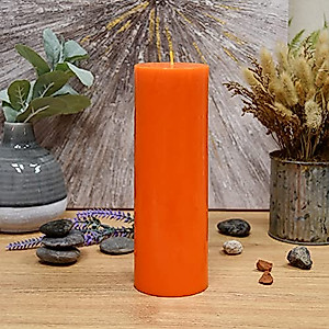 Zest Candle Pillar Candle, 3 by 9-Inch, Orange