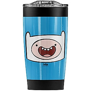 Logovision Adventure Time Finn Head Stainless Steel Tumbler 20 oz Coffee Travel Mug/Cup, Vacuum Insulated & Double Wall with Leakproof Sliding Lid | Great for Hot Drinks and Cold Beverages