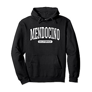 Mendocino Hoodie Sweatshirt College University Style CA USA. Pullover Hoodie