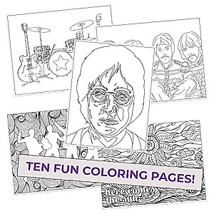 The Colours Colored Pencil Set & Coloring Pages for Fans of the Beatles | Gift Set of 12 Beatles-Inspired Parody Pencils with Clever Foil-Stamped Names Plus 10 Fun Beatles Coloring Pages