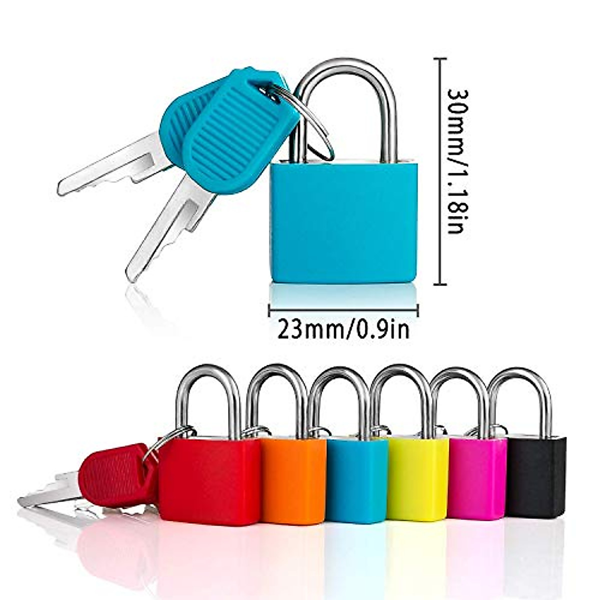 Padlock(6 Pack) Bulk Small Locks with Keys Home & School Essentials for Luggage Lock,Backpack,Suitcase Lock,Classroom Matching Game and More - Individually Keyed Padlocks