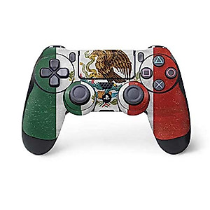Skinit Decal Gaming Skin for PS4 Controller - Officially Licensed Originally Designed Mexico Flag Distressed Design