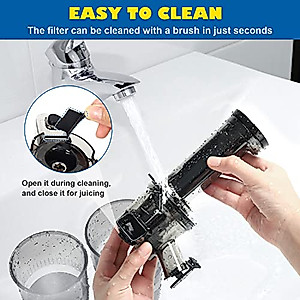 CRANDDI Super Mini Juicer Machines, 110v, 100w Slow Masticating Juicer Easy to Clean, Cold Press Juice Extractor with Brush and Reverse Function for Fruit Vegetable Juice, M-228 Red