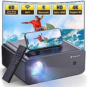 5G WiFi Bluetooth 4K Projector, Autofocus 450 ANSI Lumen Full HD Native 1080P Projector, Outdoor Projector Auto 6D Keystone, 50% Zoom, 300” Display Movie Projector for Home Theater
