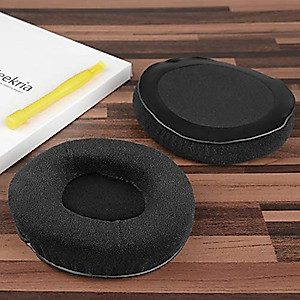 Geekria Comfort Velour Replacement Ear Pads for Sennheiser HD215, HD225 Headphones Ear Cushions, Headset Earpads, Ear Cups Cover Repair Parts (Black)