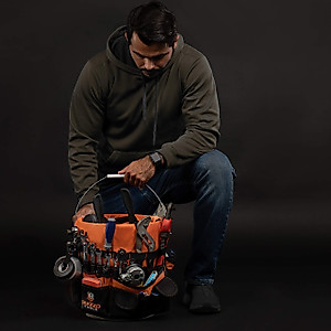 Rugged Tools Bucket Tool Organizer - 64 Pocket Bucket Caddy for 5 Gallon Buckets - Liner Insert for Construction, Garden, Carpenter