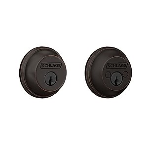 Schlage B62NV716 Deadbolt with Standard Trim Keyed 2 Sides, Highest Residential Security, Aged Bronze