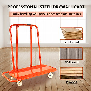 Carivia Drywall Cart Panel Dolly, 3000lbs Drywall Sheet Cart, Panel Dolly Cart with 4" Swivel Wheels,Plasterboard Trolley,Handling Wall Panel, Sheetrock, Sheet Panel for Home Garage Warehouse