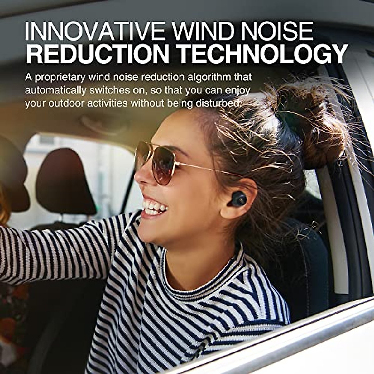 QCY HT07 Multi-Mode Active Noise Cancelling Wireless Earbuds, AI-Enhanced Calls Bluetooth Headphones with 6 Mics, Anti-Wind Noise, Transparency, App for Custom EQ, 32H Playtime, Bluetooth 5.2