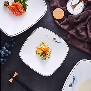 Popcorn or Decoration Ceramic Plate Cold Dish Personalized Hotel Creative Shape Household Commercial Cold Dish Square Dish Plate Sustainable Serving Bowl for Salads, Fruit, Pasta ( Size : Small )