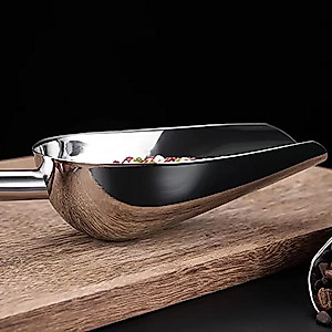 Metal Ice Scoop 5 Oz，Small Stainless Steel Ice scooper for Ice Maker Ice Bucket Kitchen Freezer Bar Party Wedding Pet Dog Food, Small ice scoop For Multi Purpose Use Dishwasher Safe