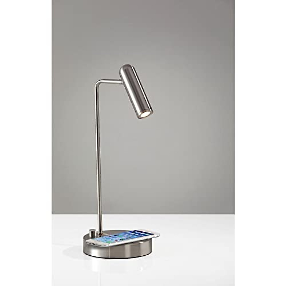 Adesso 3162-22 Kaye LED Desk Lamp Wireless Charging, 7W LED, 5W QI, USB Port, Indoor Lighting Lamps