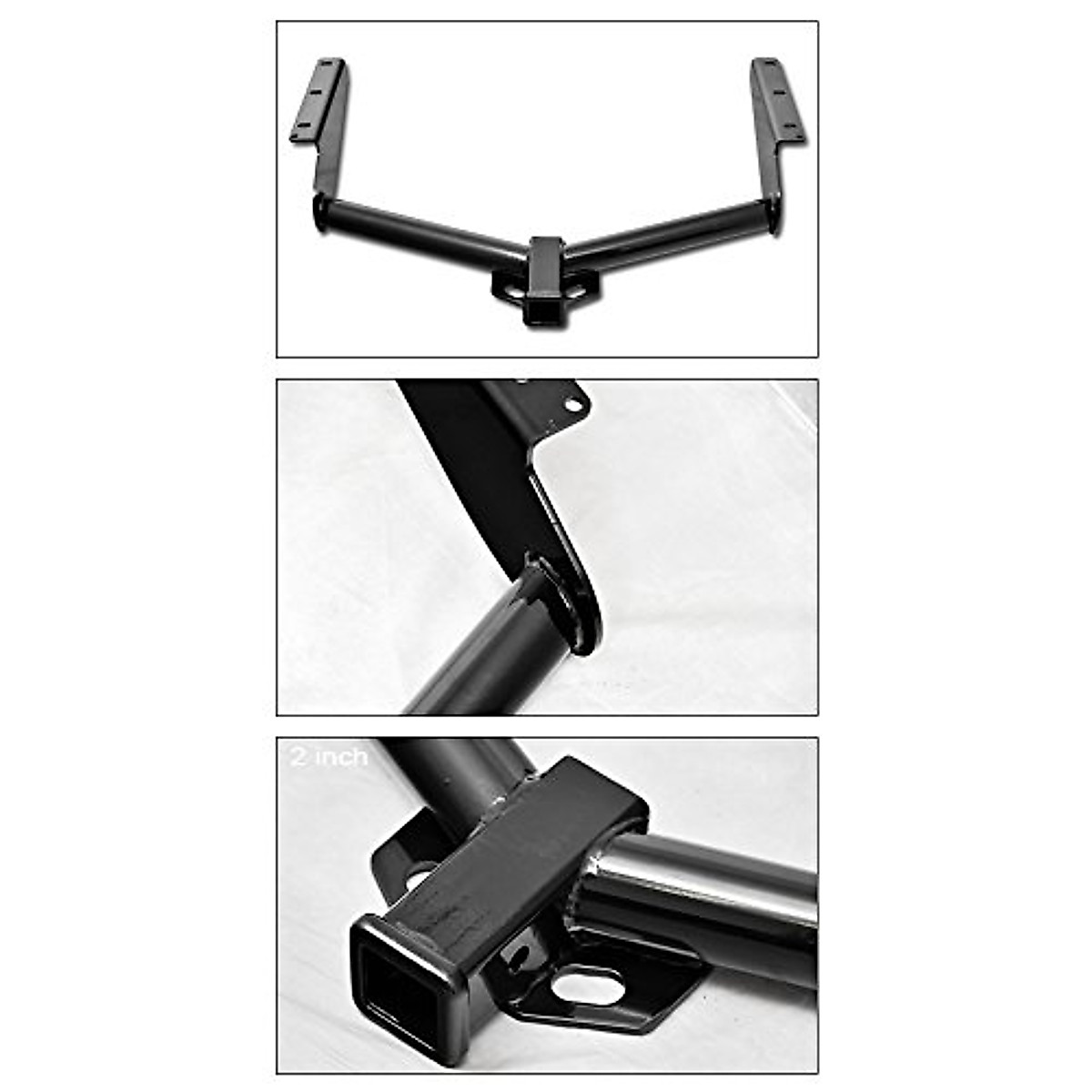TLAPS 7422448596526 for 2008-2012 Jeep Liberty Class 3 III Black 2" Trailer Hitch Receiver