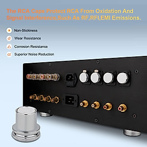 Monosaudio XLR Female Plugs 2Pcs XLR Dust Caps XLR Shorting Plugs Shileding Caps Noise Stopper Dust Proof Protectors XLR Connector Covers for Audio,Speakers, Subwoofers,Amplifier(Rhodium Plated)