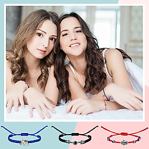 36 Pcs Evil Eye Bracelet Hamsa Bracelet Black Red Thread Adjustable Bracelets Handmade Beaded Lucky Amulet Bracelet with Eye Protection Bracelets for Women Girls