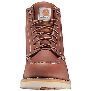 Carhartt mens 6 Inch Waterproof Wedge Soft Toe Work Boot, Tan, 9.5 US