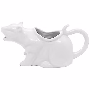 Kitcheness Puking Cat Gravy Bowl, funny kitty gravy boat, cat puking gravy boat, porcelain cat gravy boat, barfing cat shaped novelty gravy boat thanksgiving, christmas gravy boat (White)