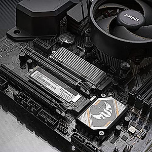 QIVYNSRY M.2 heatsink 2280 SSD Heat Sink, Only Support Single-Sided 2280 M.2 SSD, with Thermal Silicone Pad for PS5 PCIE NVME M.2 SSD or NGFF SATA M.2 SSD Computer and PC, Space Grey