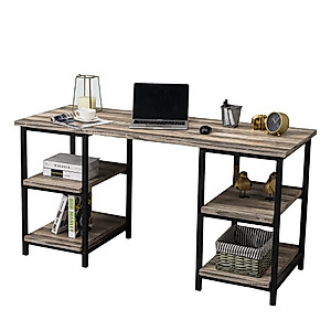 yoptote, Trestle, Modern Simple Style Study Work Game, Workstation Home Office Table Computer Desk, Gray