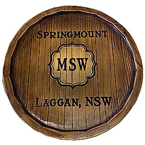 Wine Barrel Monogram and Personalized Lazy Susan