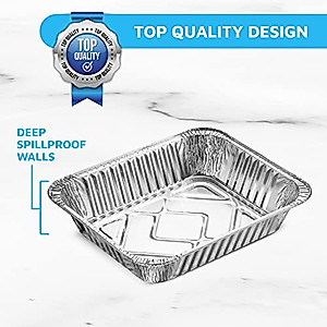 MontoPack Aluminum Foil Pans Half Size Roasting Chafing Pan | Bulk 30 Pack of 9x13 Tins for Cooking, Baking & Catering | Heavy Duty Disposable Cookware Steam Table Trays for Buffet & Food Prepping