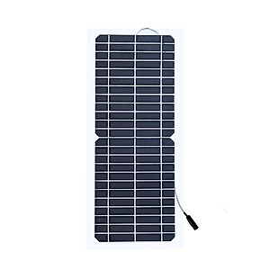 Socentralar Flexible Solar Panel Kit 12v/10w, Photovoltaic PV Module Charger with Controller USB and DC Alligator Clip Cable Outdoor Camping Emergency Lighting