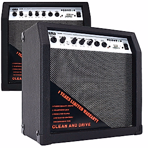 EMB GA80 350 Watts 8" Electric Guitar Amplifier Speaker Portable Powerful Studio and Stage Cabinet PreAMP – with Built in Headphone Jack and 2 Inputs and SD USB AUX Bluetooth (Black)