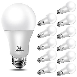 Energetic 12-Pack A19 LED Bulb 100W Natural White 4000K Dimmable Light Bulbs, 13.5W 1600lm CRI80+, 15000Hrs, UL Listed