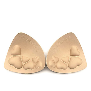 Epiphany LA Women's Push Up Padding Inserts for Swimsuits, Sports Bras and Clothing (C Cup - 1 Pair) Beige