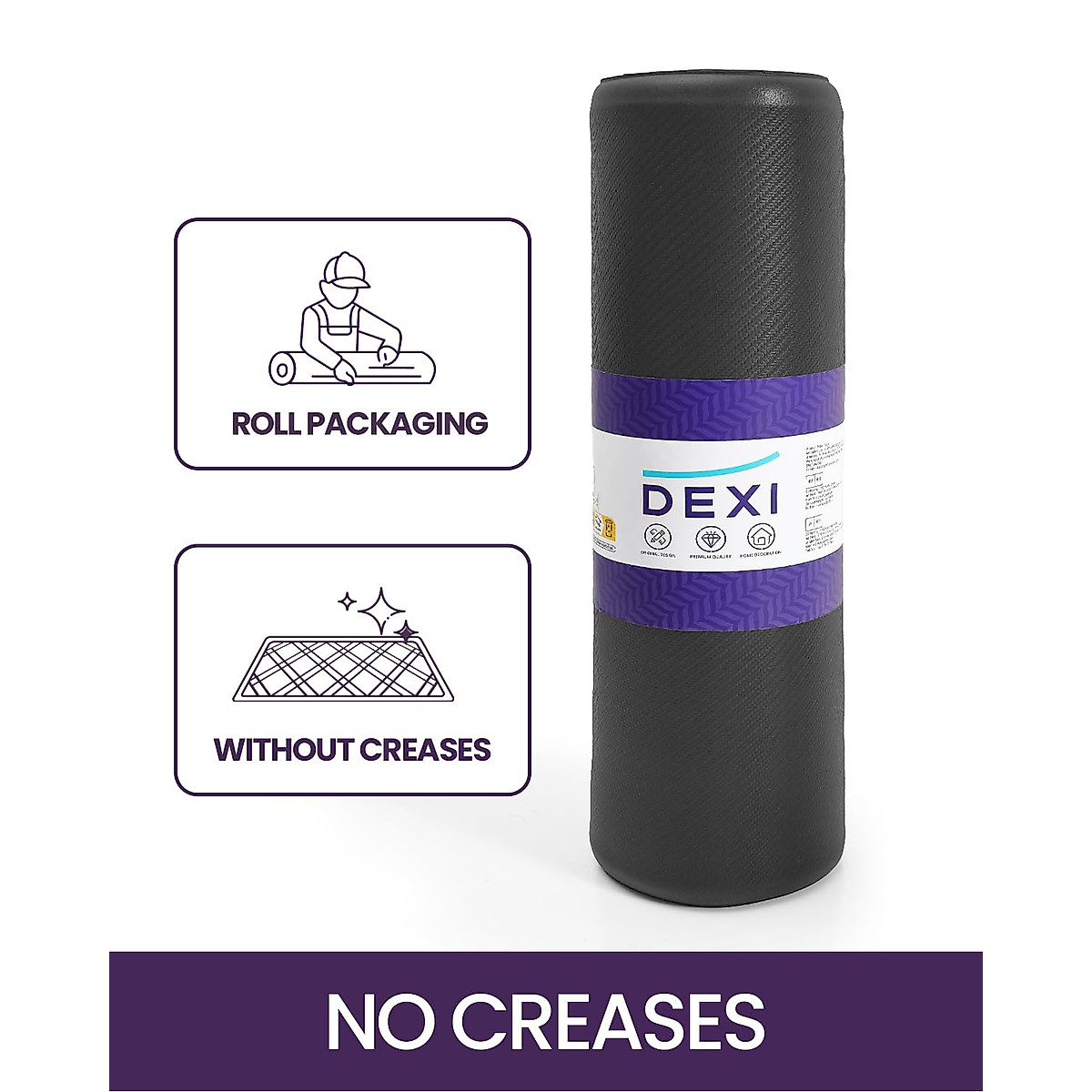 DEXI Kitchen Mat Cushioned Anti Fatigue, Non Slip Waterproof Comfort Standing Floor Rug for Kitchen, Office, Sink, Laundry, 39x20, Black