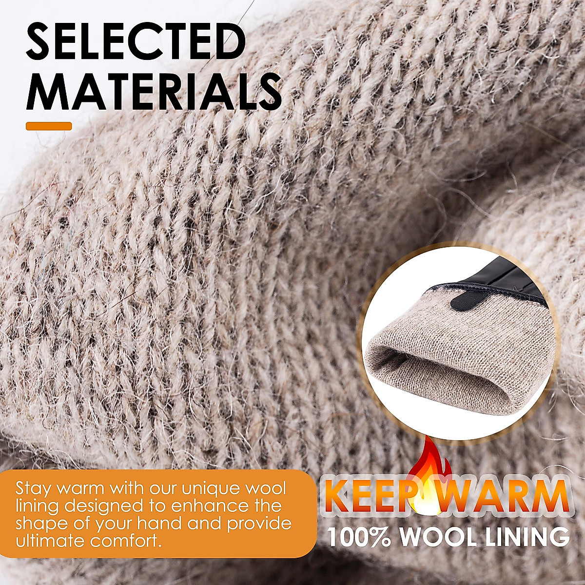 Womens Winter Leather Gloves Touchscreen Texting Warm Driving Lambskin Gloves (Black, M)