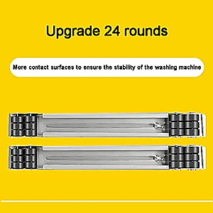 ASDQWER Two Adjustable Mobile Washing Machine Stand Base,with Telescopic,Furniture Dolly Stand with Brake,Non-Slip, with Wheels,Removable Washing Machine Rack,White