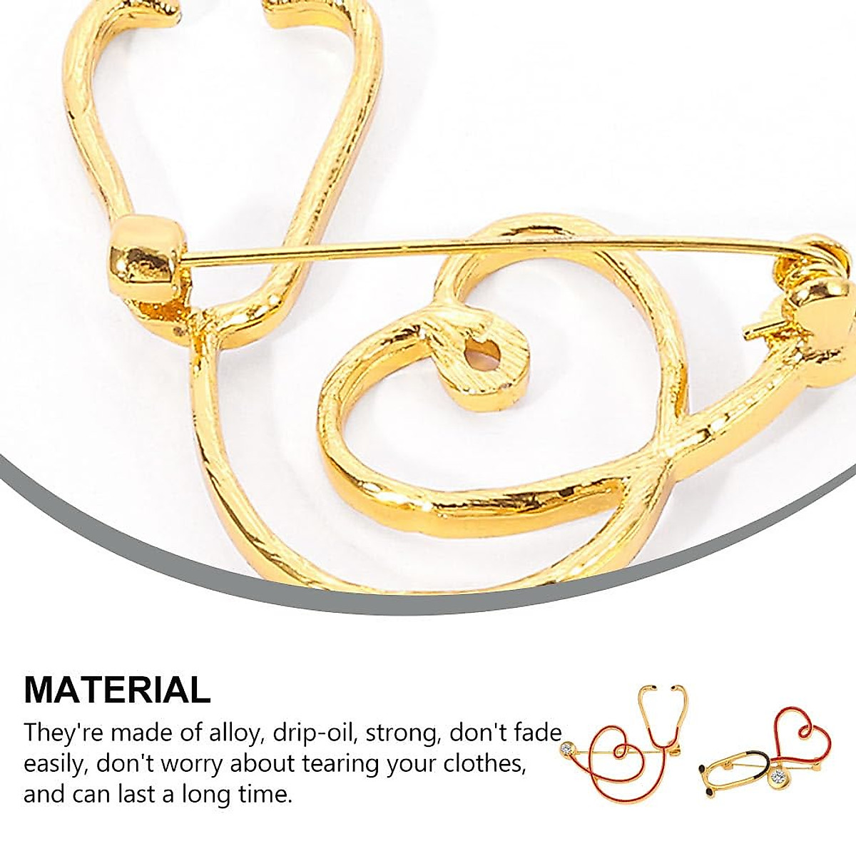 Brooch Pins Doctor Pins, 2pcs Enamel Lapel Pin Heart Shaped Schoolbag Pin Badges for Doctor Medical Students Clothing Bags