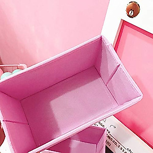 NocksyDecal Sailor Girl Storage Bins Set, Anime Cartoon Storage Box Pink Cute Storage Cube Basket Bin Organizer, Desk Organizer for Office Bedroom Home, Closet (3Pcs/Set)