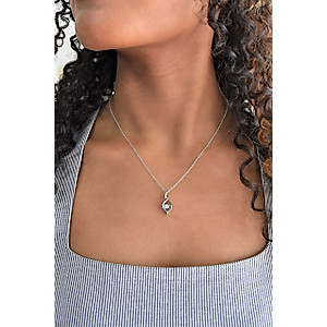 Boston Bay Diamonds .925 Sterling Silver & Blue Aquamarine Infinity Twist Dancing Brilliance in Motion Pendant Necklace with Rope Chain - 18”