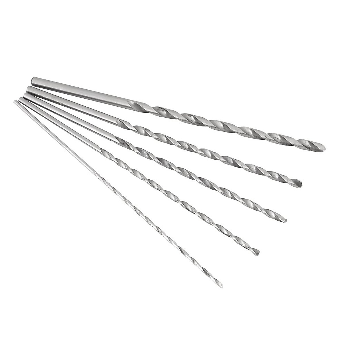 5Pcs 150mm-160mm Extra Long Drill Bit High Speed Steel Straight Shank Tool Sets 2-5 mm for Wood Plastic and Aluminum