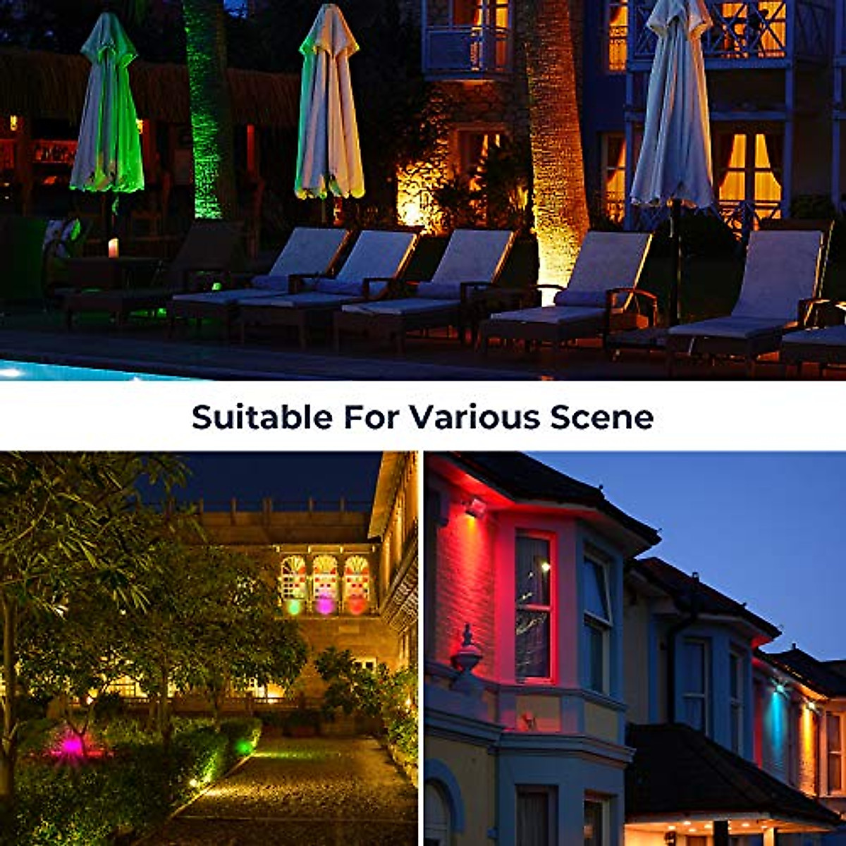 Outdoor LED Flood Light 200W - RGB, APP Control & Waterproof