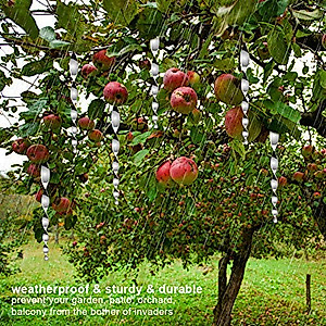 MorTime 30 Pack Bird Repellent Reflective Scare Rods,Ornamental Spiral Deterrent Control Device, Effective Hanging Bird Repellent Devices to Keep Birds Away from Your House Window Garden